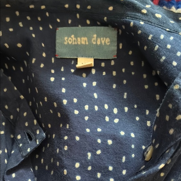 soham dave | Dresses | Soham Dave Navy Blue Polka Dot Dress | Poshmark